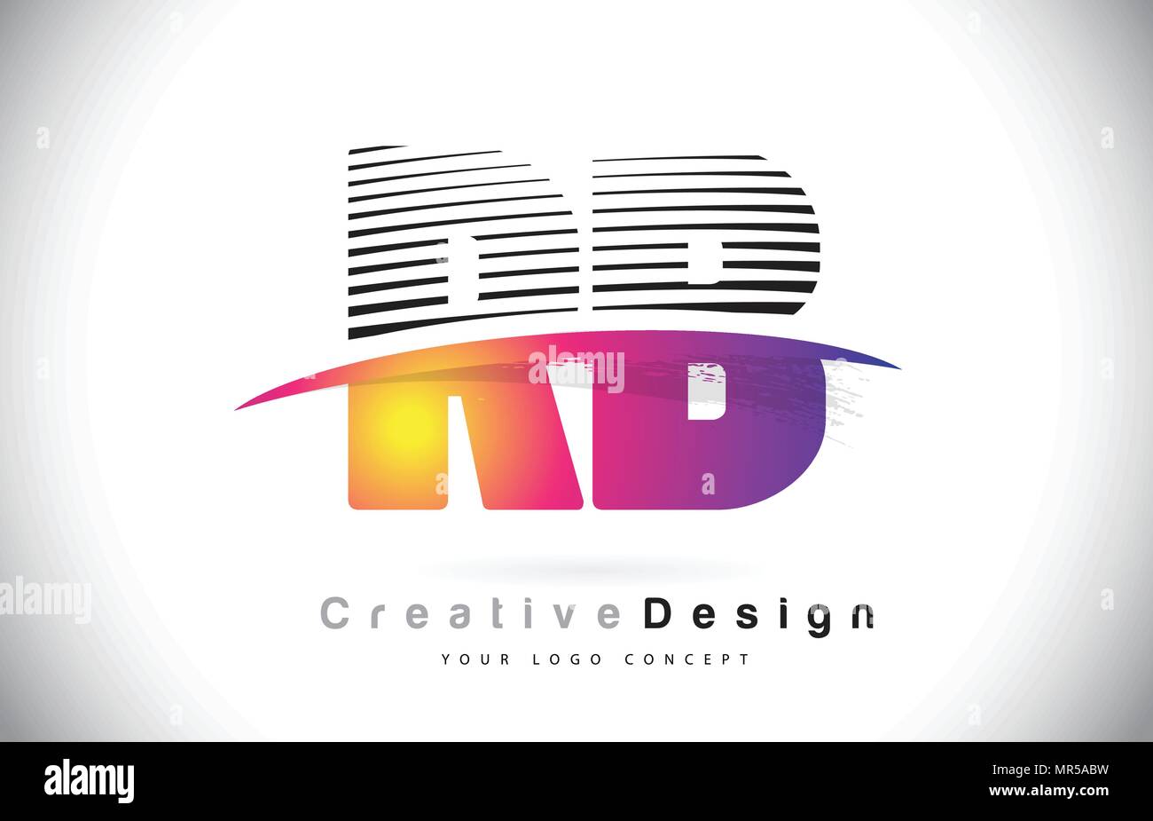 RB R B Letter Logo Design With Creative Lines and Swosh in Purple Brush ...