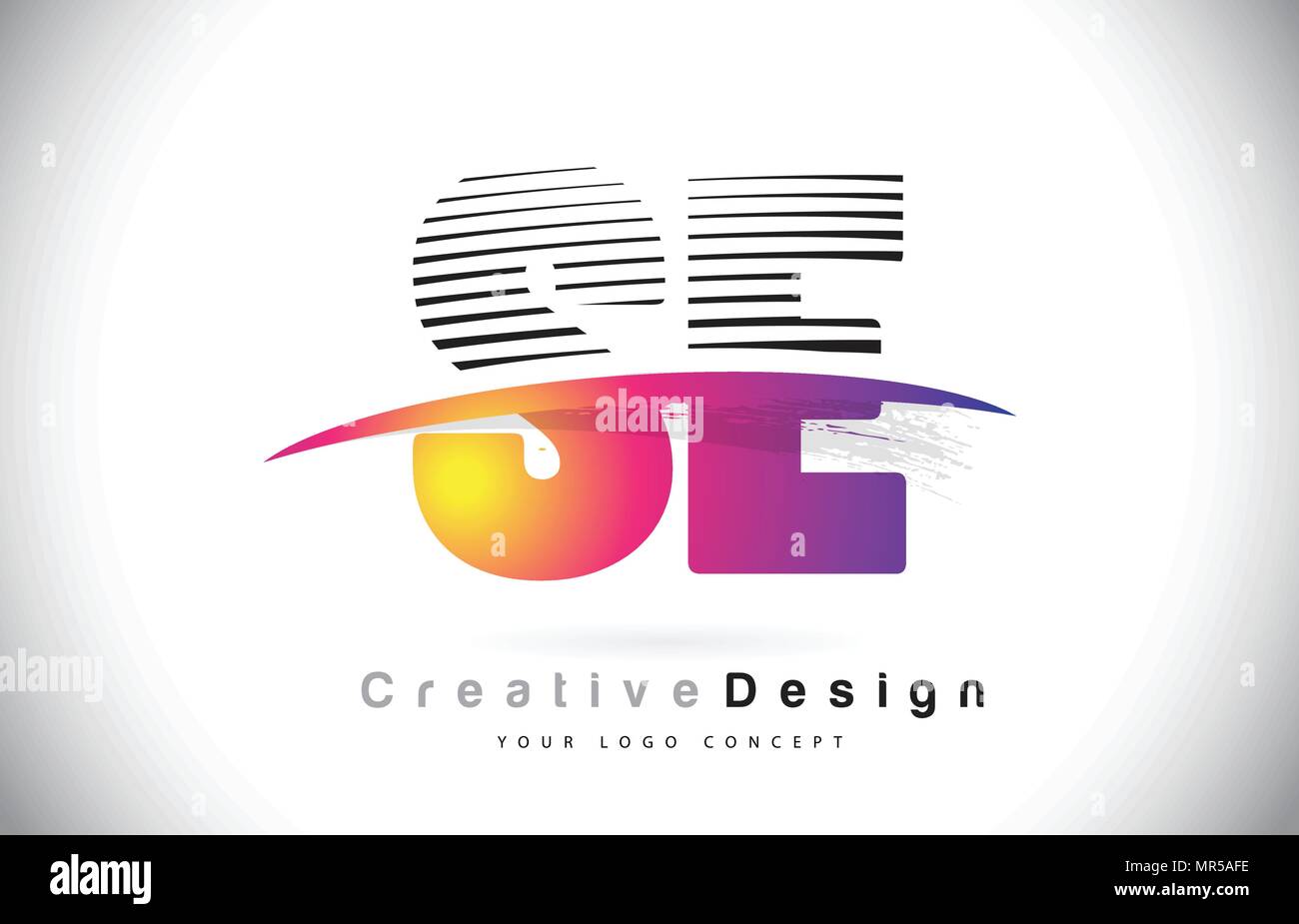 SE S E Letter Logo Design With Creative Lines and Swosh in Purple Brush ...