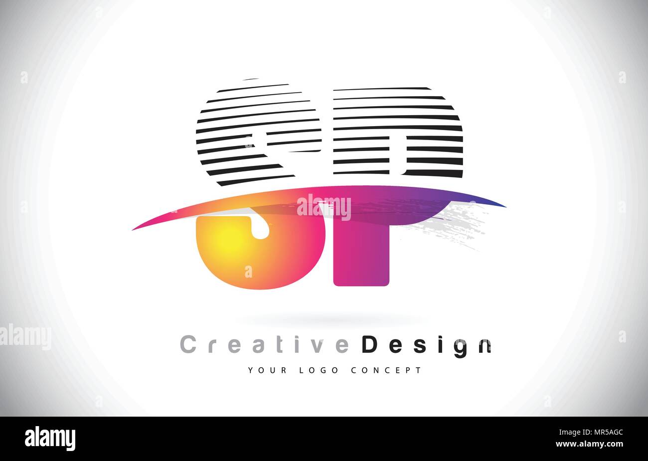 SP S P Letter Logo Design With Creative Lines and Swosh in Purple Brush ...