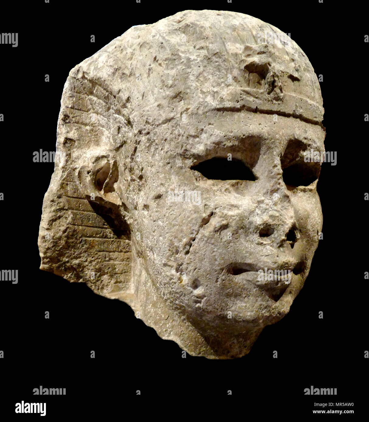 Colossal head from a Royal statue from Ancient Egypt. Built from ...
