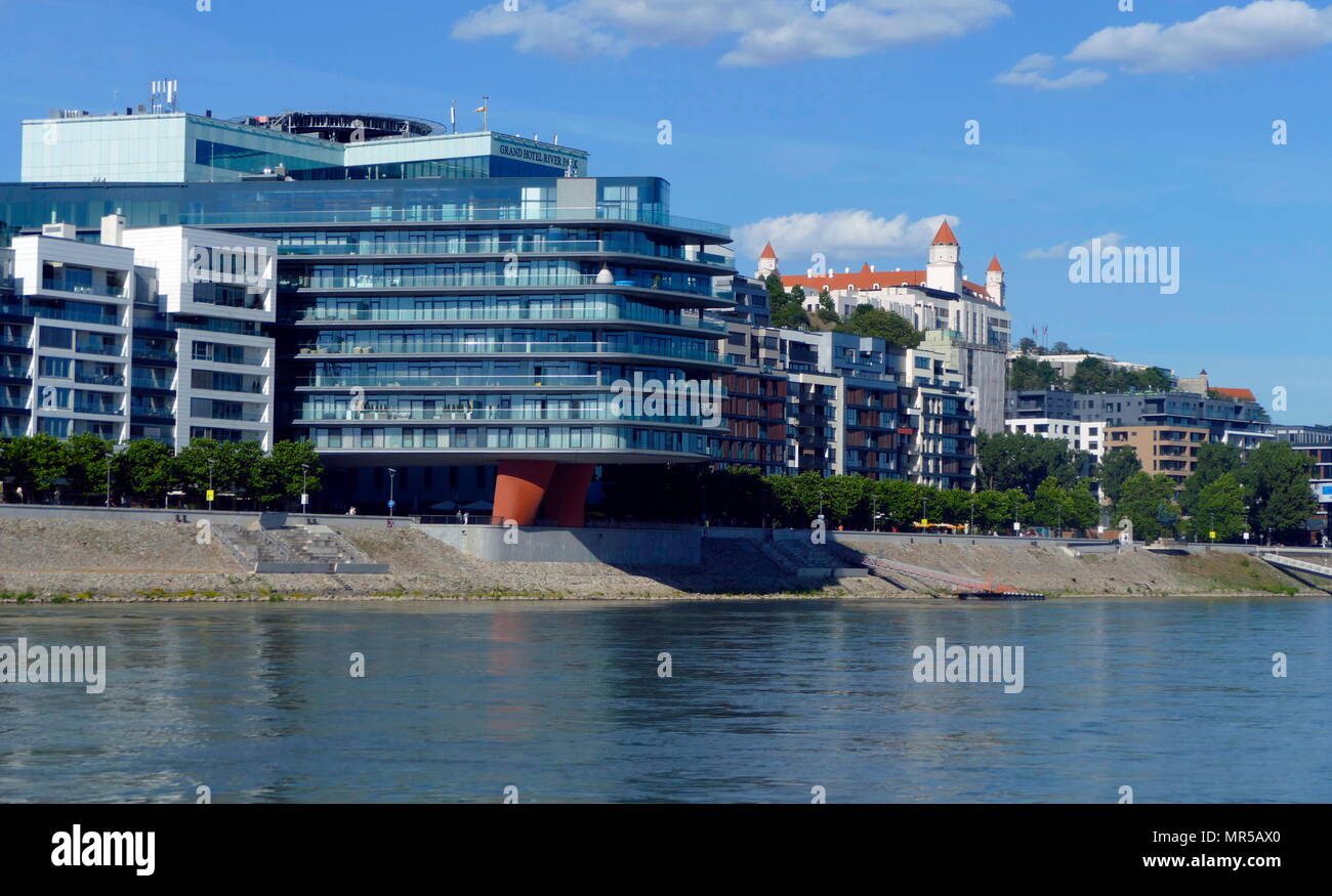 Photograph of taken of buildings alongside the River Danube in ...