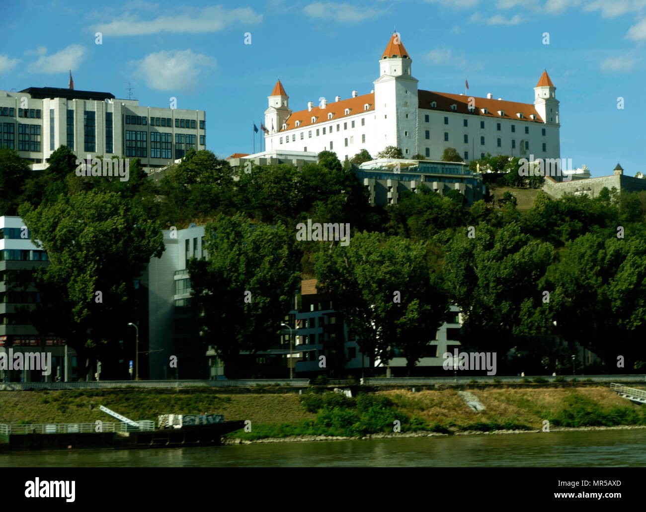 Photograph of taken of buildings alongside the River Danube in ...