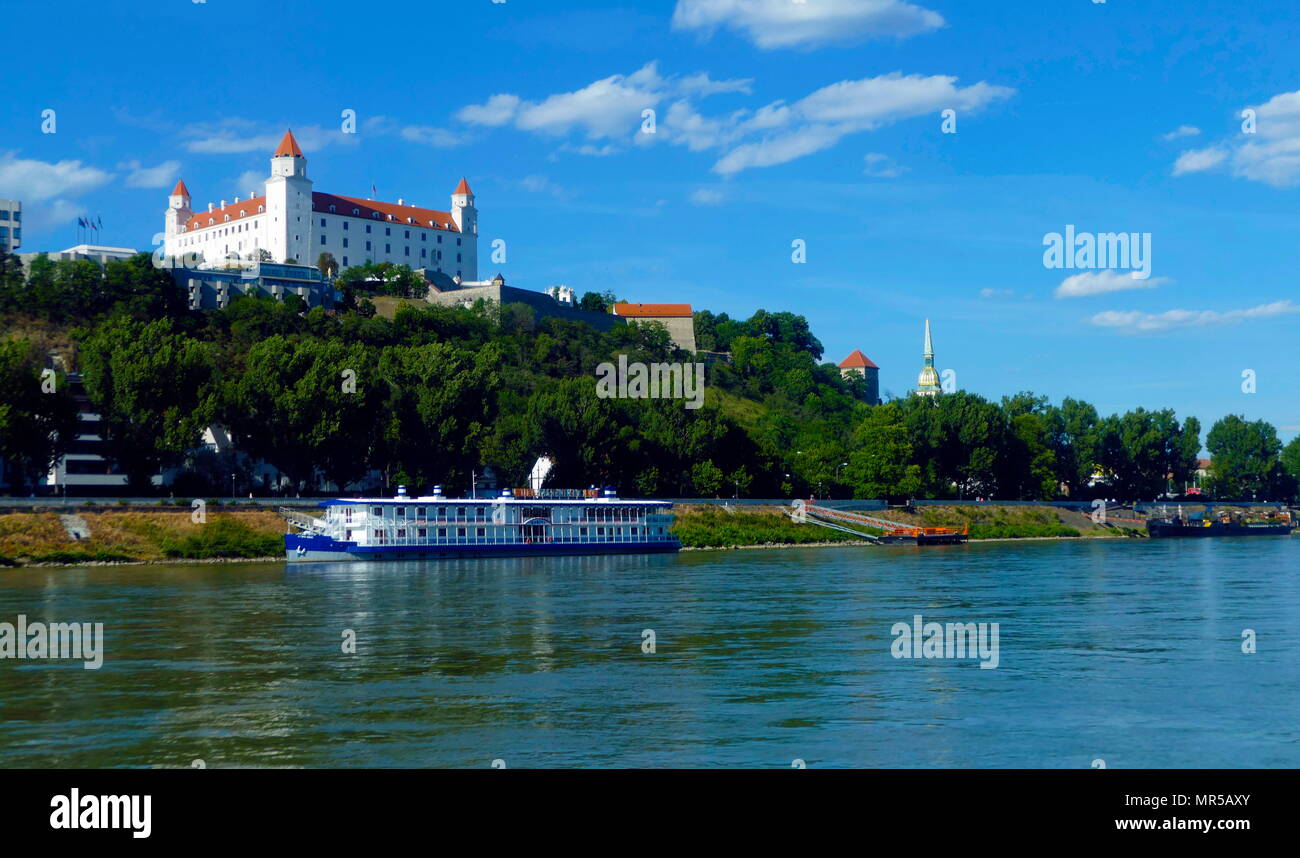 Photograph of taken of buildings alongside the River Danube in ...
