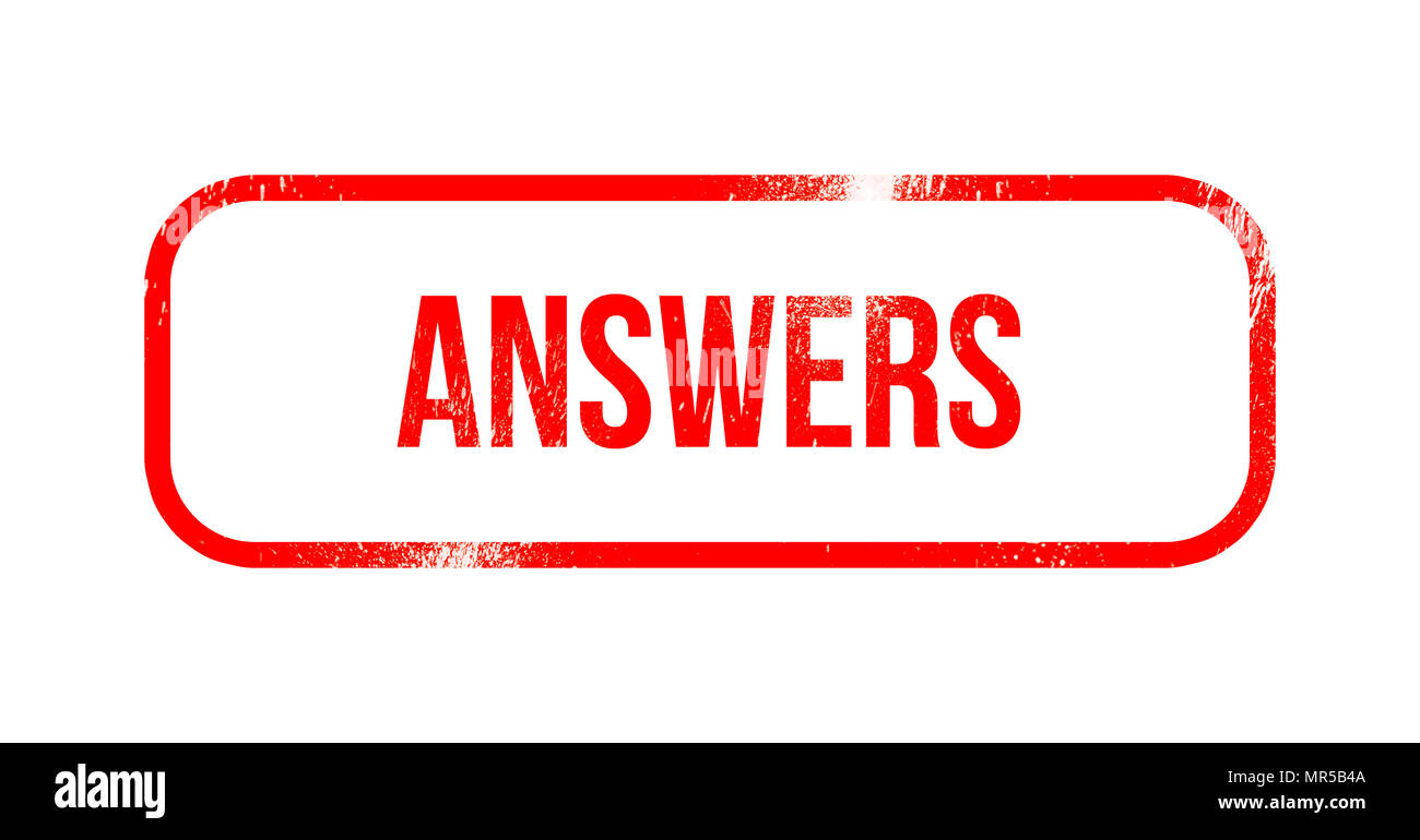 answers - red grunge rubber, stamp Stock Photo - Alamy
