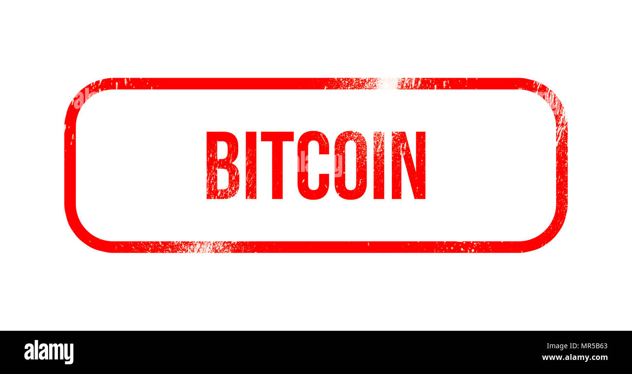 bitcoin - red grunge rubber, stamp Stock Photo - Alamy