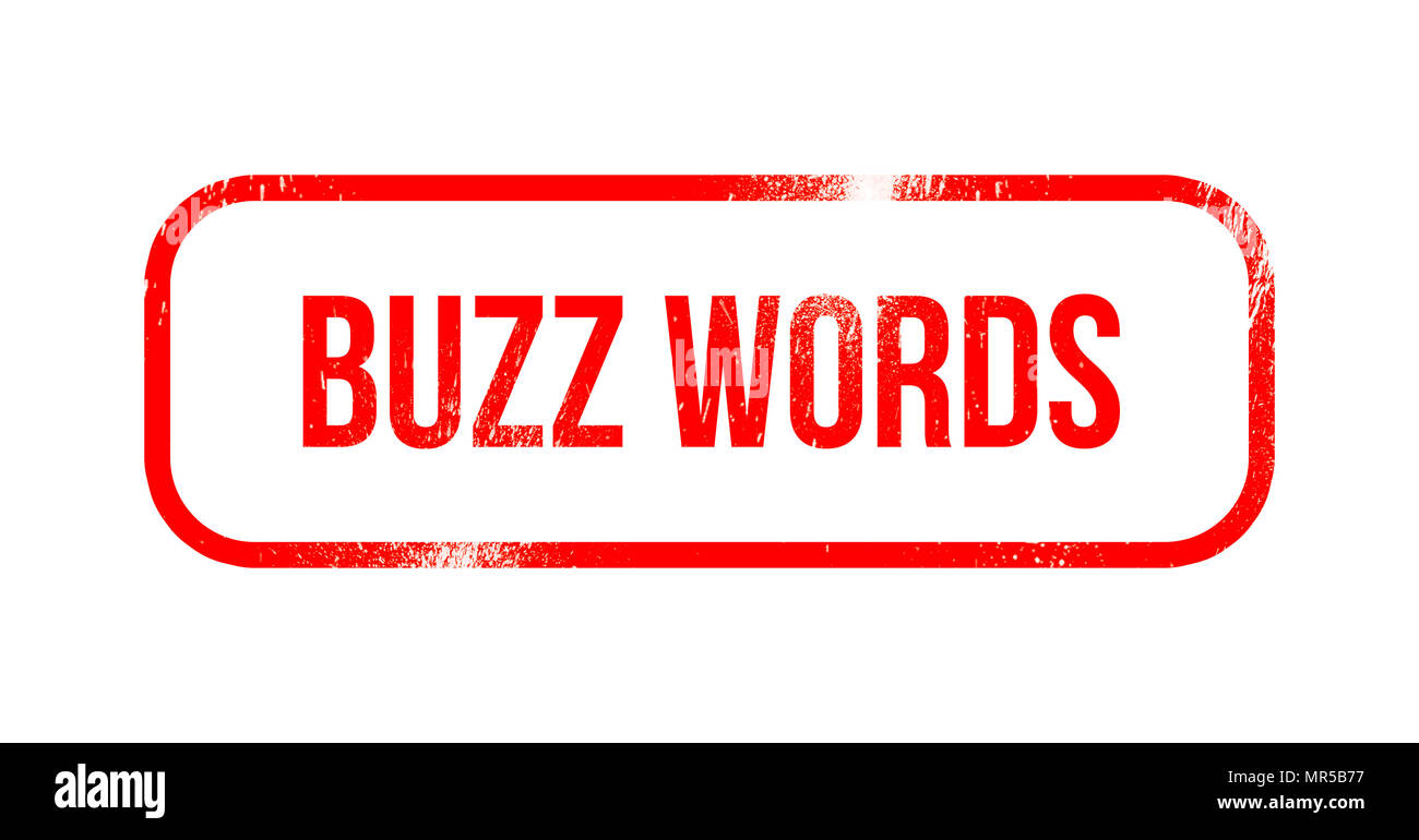 buzz words - red grunge rubber, stamp Stock Photo - Alamy