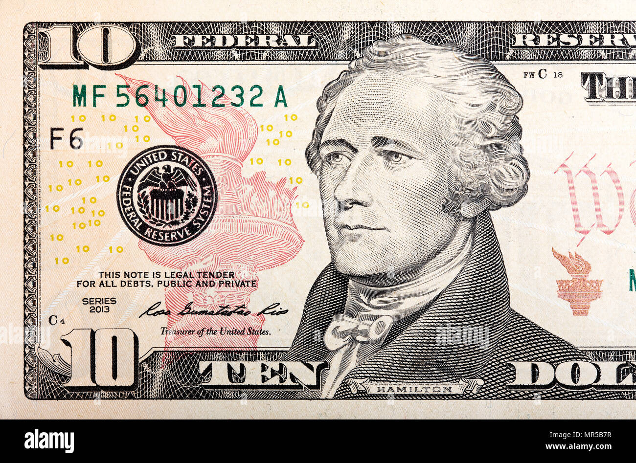 Ten dollars bill fragment macro hi-res stock photography and images - Alamy