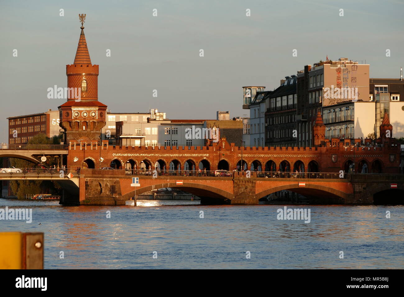 Photograph of the Oberbaum Bridge (Oberbaumbrücke) a double-deck bridge ...