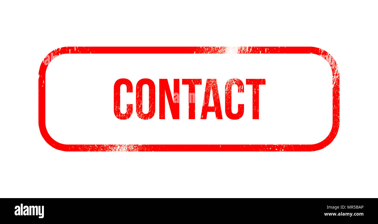 contact - red grunge rubber, stamp Stock Photo - Alamy