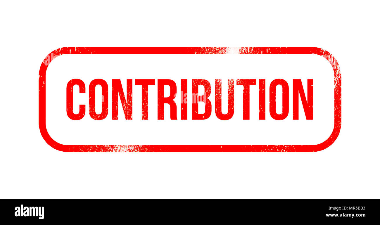 contribution - red grunge rubber, stamp Stock Photo - Alamy