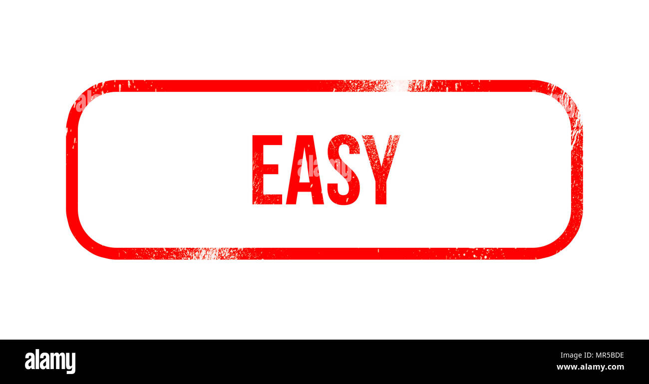 easy - red grunge rubber, stamp Stock Photo - Alamy