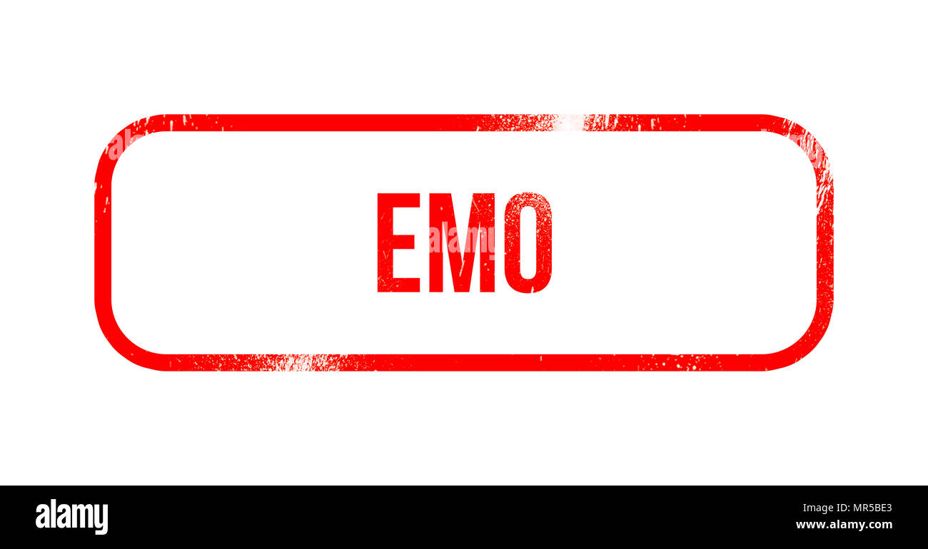Emo - red grunge rubber, stamp Stock Photo - Alamy