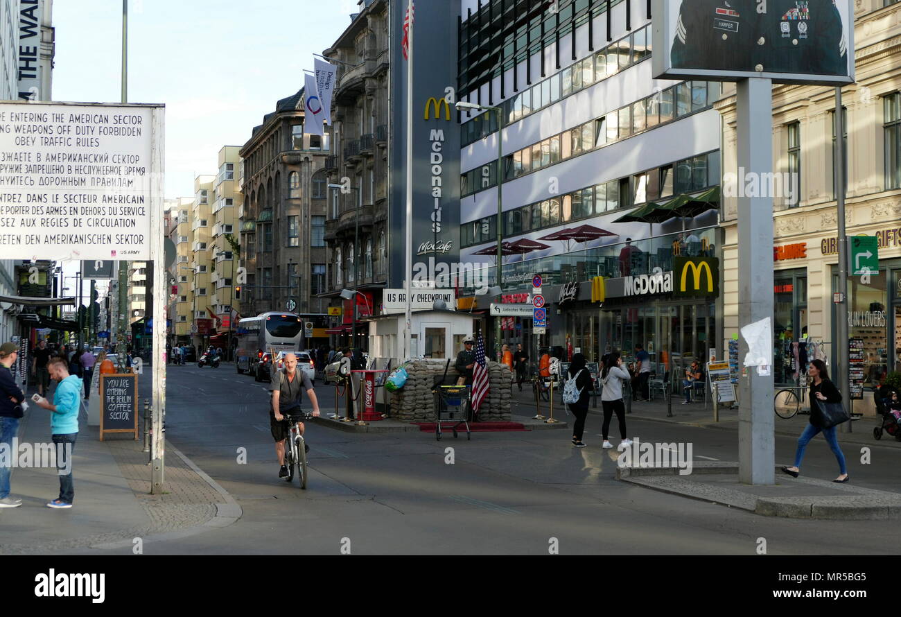 Photograph of Checkpoint Charlie (or "Checkpoint C") was the name given ...