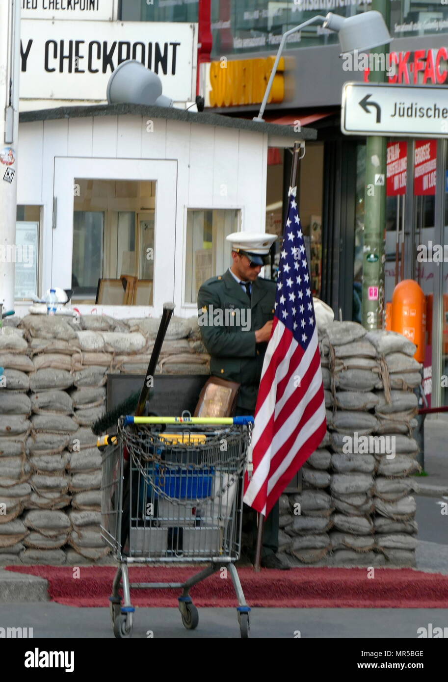 Photograph of Checkpoint Charlie (or "Checkpoint C") was the name given ...