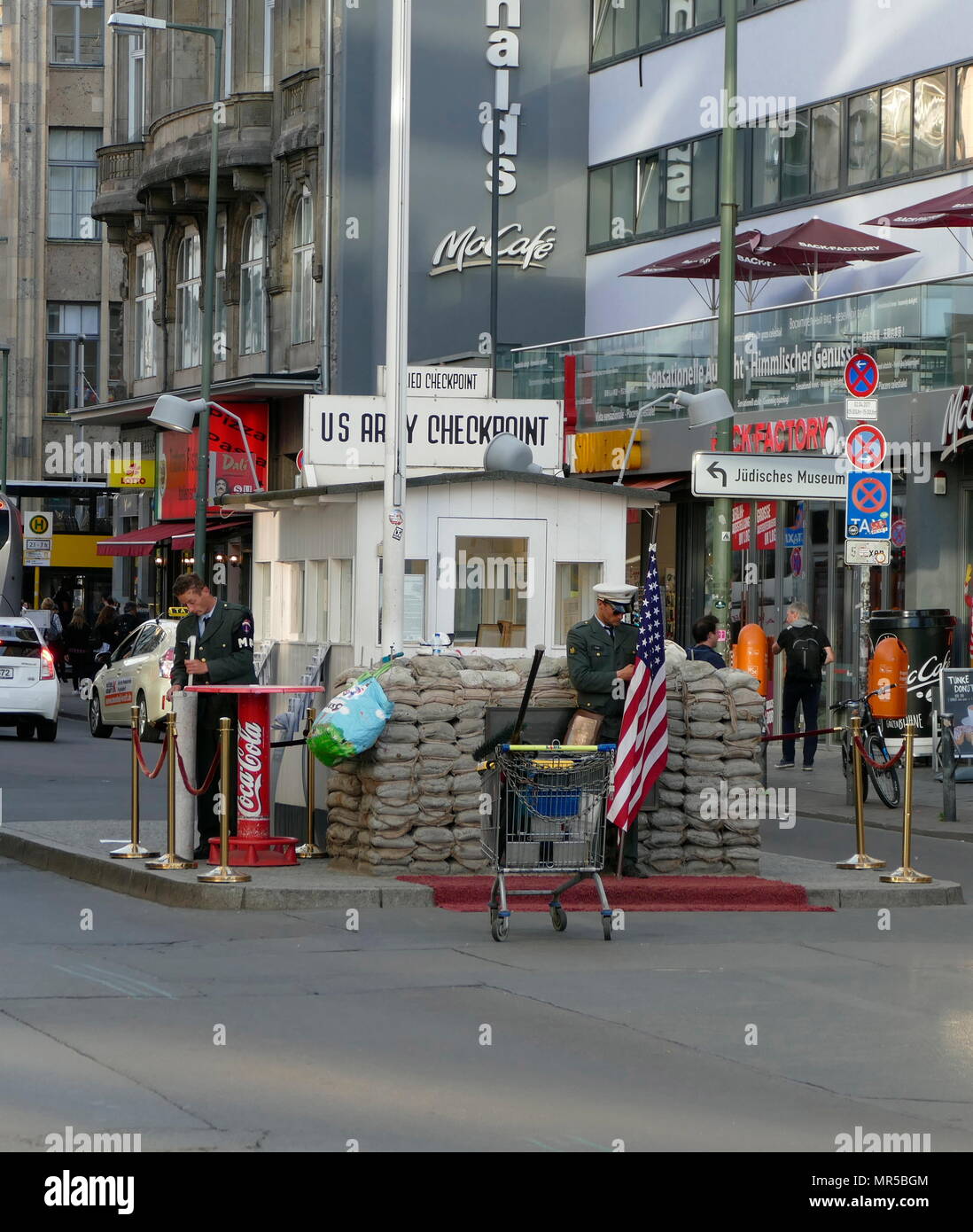 Photograph of Checkpoint Charlie (or "Checkpoint C") was the name given ...