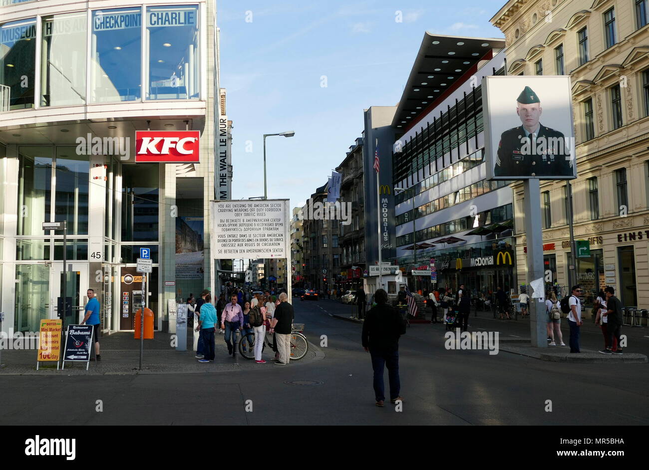Photograph of Checkpoint Charlie (or "Checkpoint C") was the name given ...