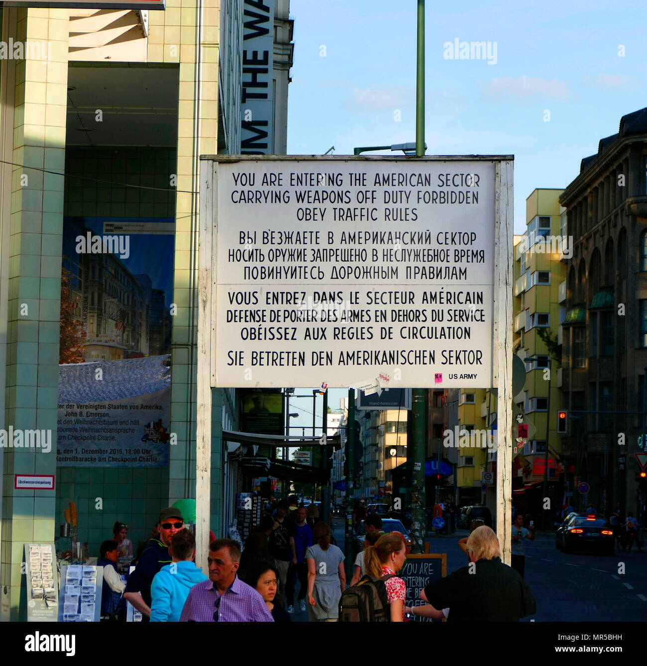 Photograph of Checkpoint Charlie (or "Checkpoint C") was the name given ...