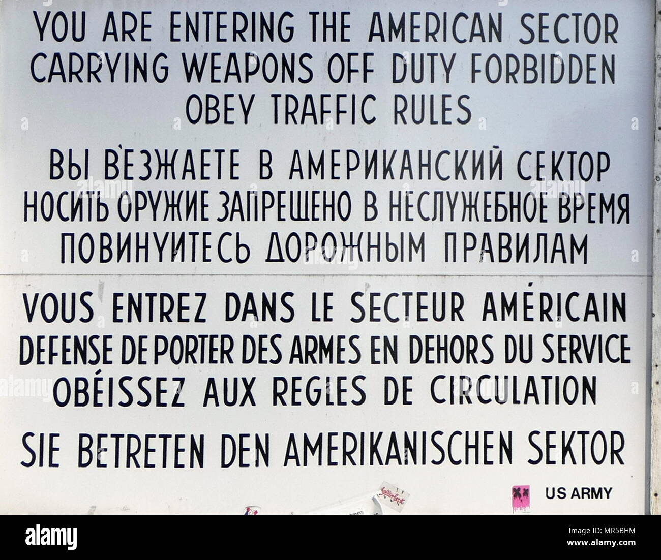 Photograph of Checkpoint Charlie (or "Checkpoint C") was the name given ...