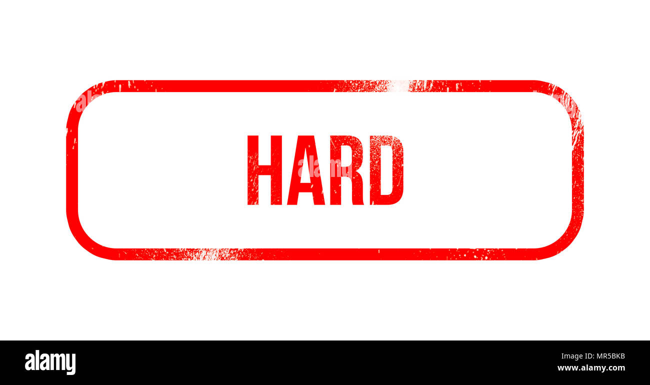 hard - red grunge rubber, stamp Stock Photo - Alamy