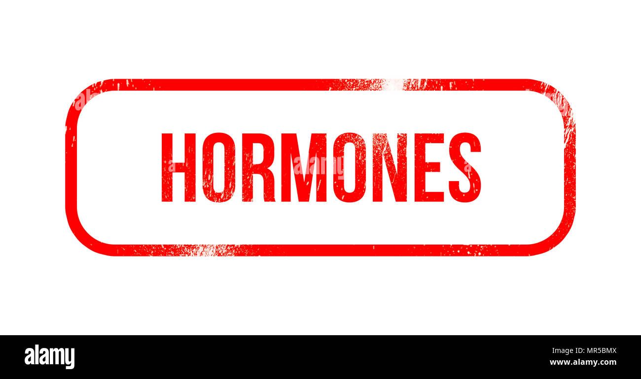hormones - red grunge rubber, stamp Stock Photo - Alamy