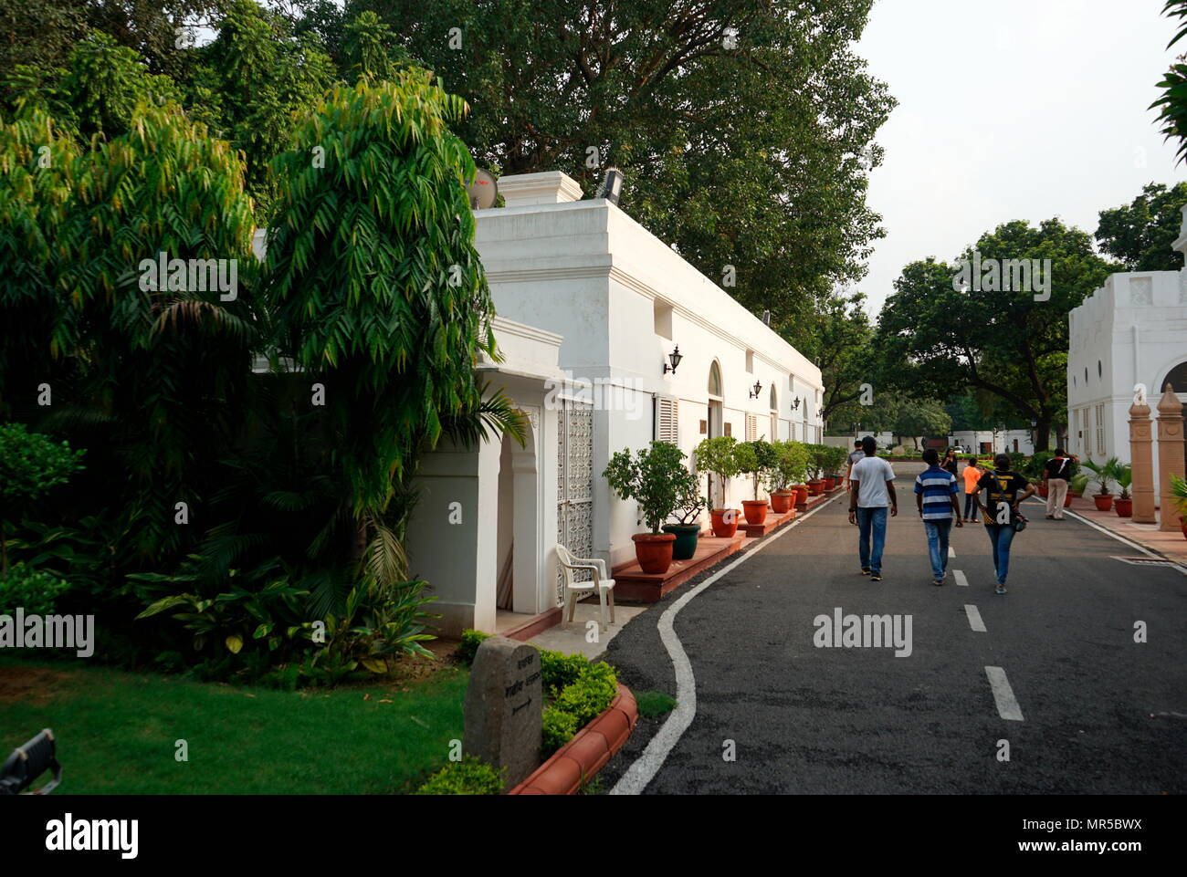 Photograph of the entrance of Mahatma Gandhi's last home in New Delhi ...