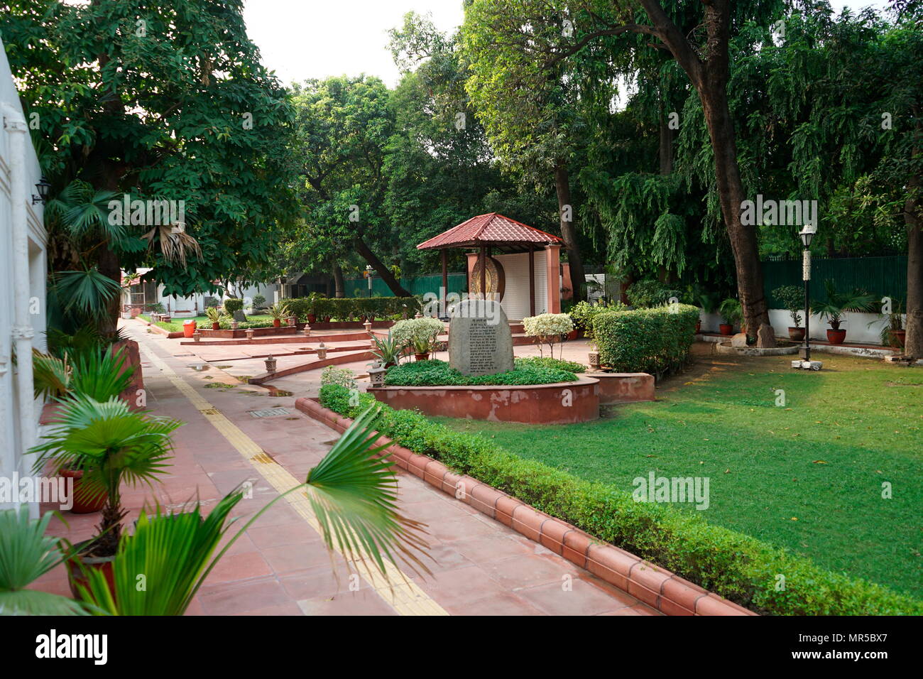 Photograph of the gardens of Mahatma Gandhi's last home in New Delhi ...