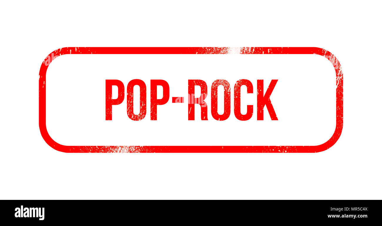 Pop-Rock - red grunge rubber, stamp Stock Photo - Alamy