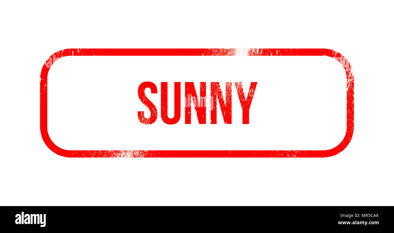 sunny - red grunge rubber, stamp Stock Photo - Alamy