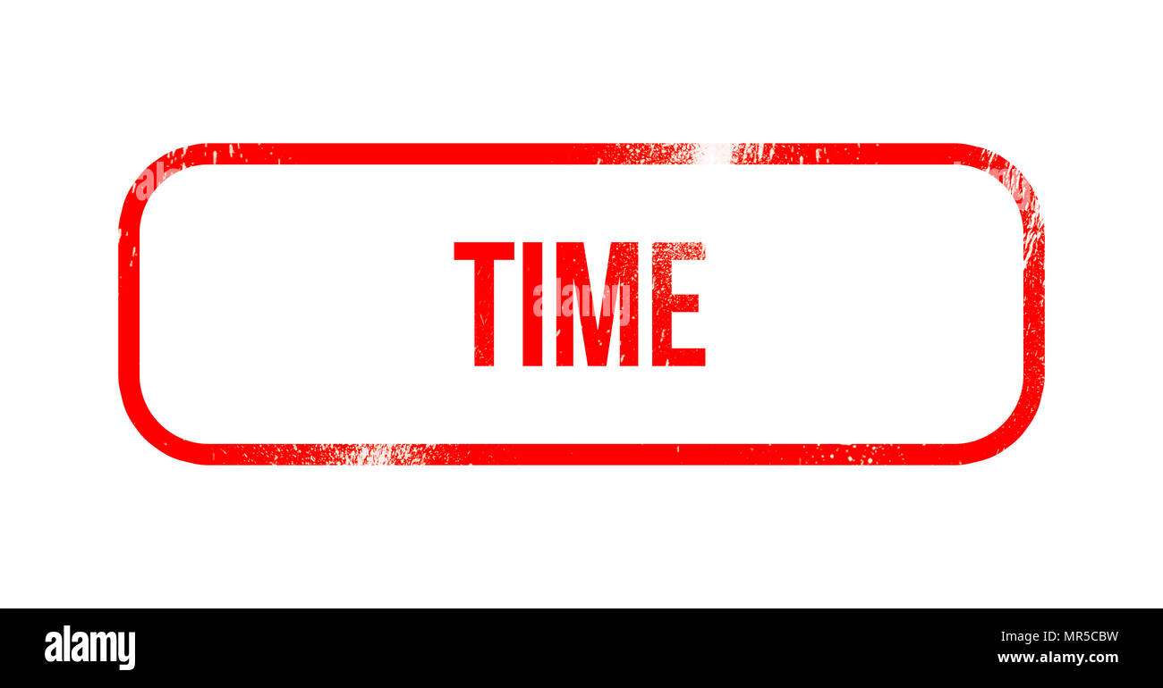 Time - red grunge rubber, stamp Stock Photo - Alamy