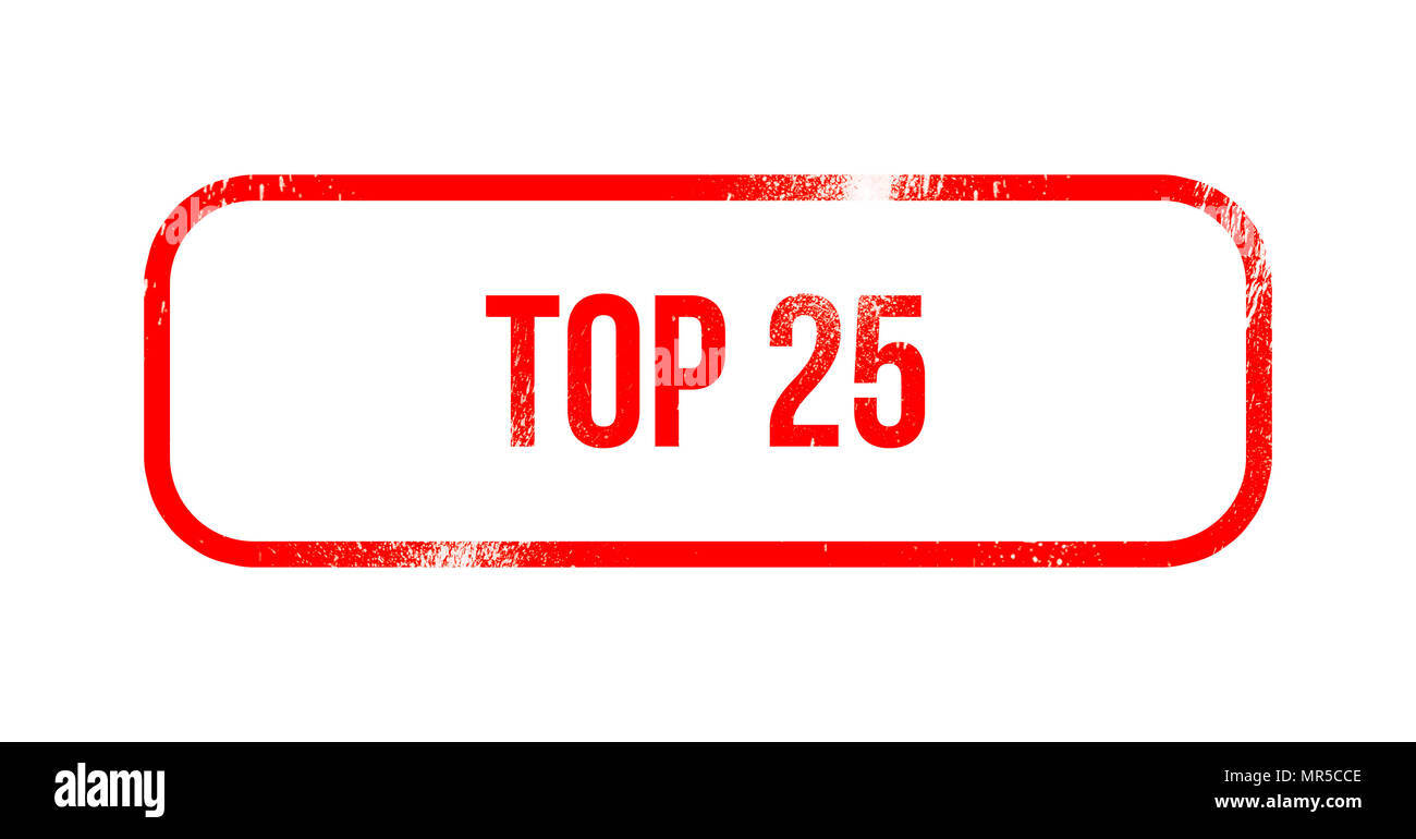 top 25 - red grunge rubber, stamp Stock Photo - Alamy