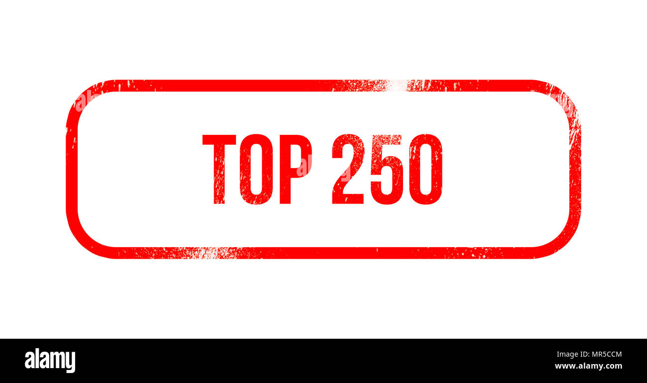 top 250 - red grunge rubber, stamp Stock Photo - Alamy