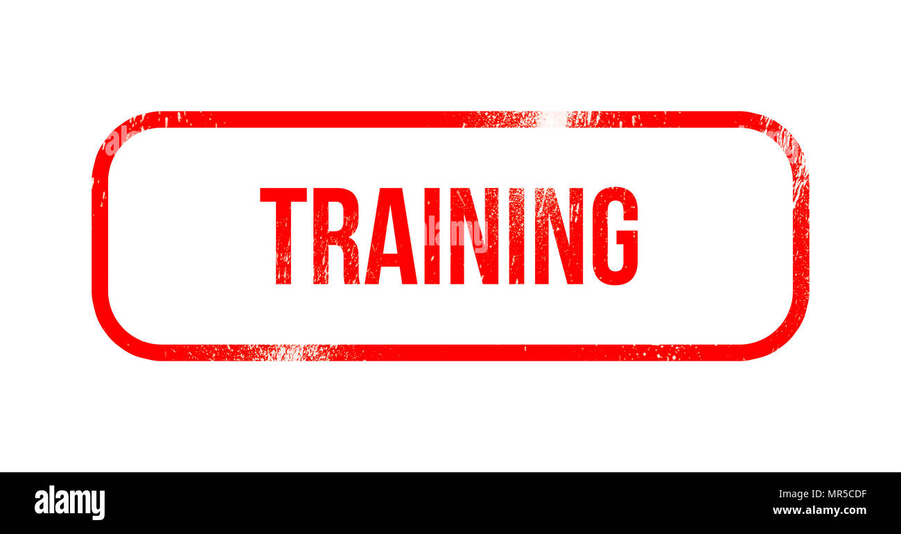 Training - red grunge rubber, stamp Stock Photo - Alamy