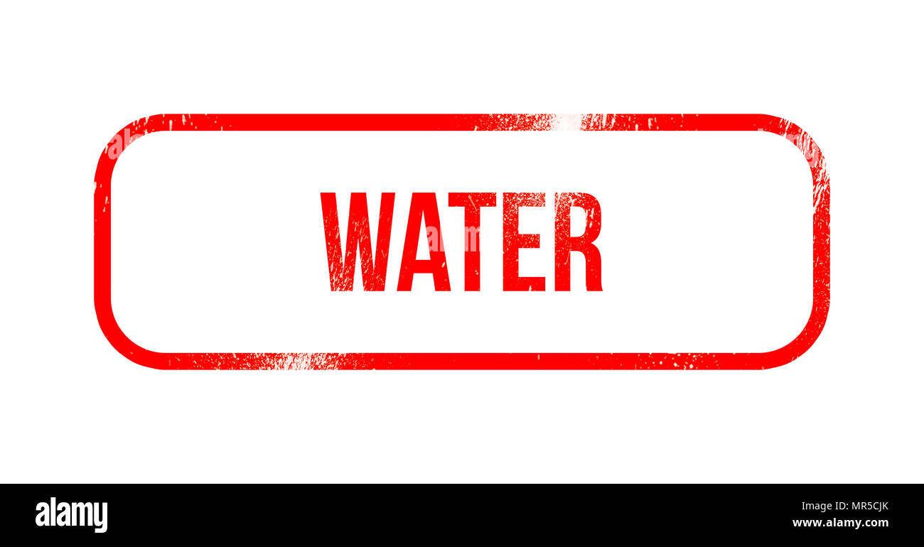 water - red grunge rubber, stamp Stock Photo - Alamy