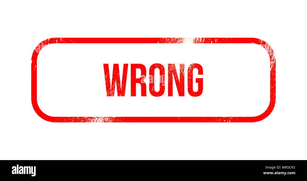wrong - red grunge rubber, stamp Stock Photo - Alamy