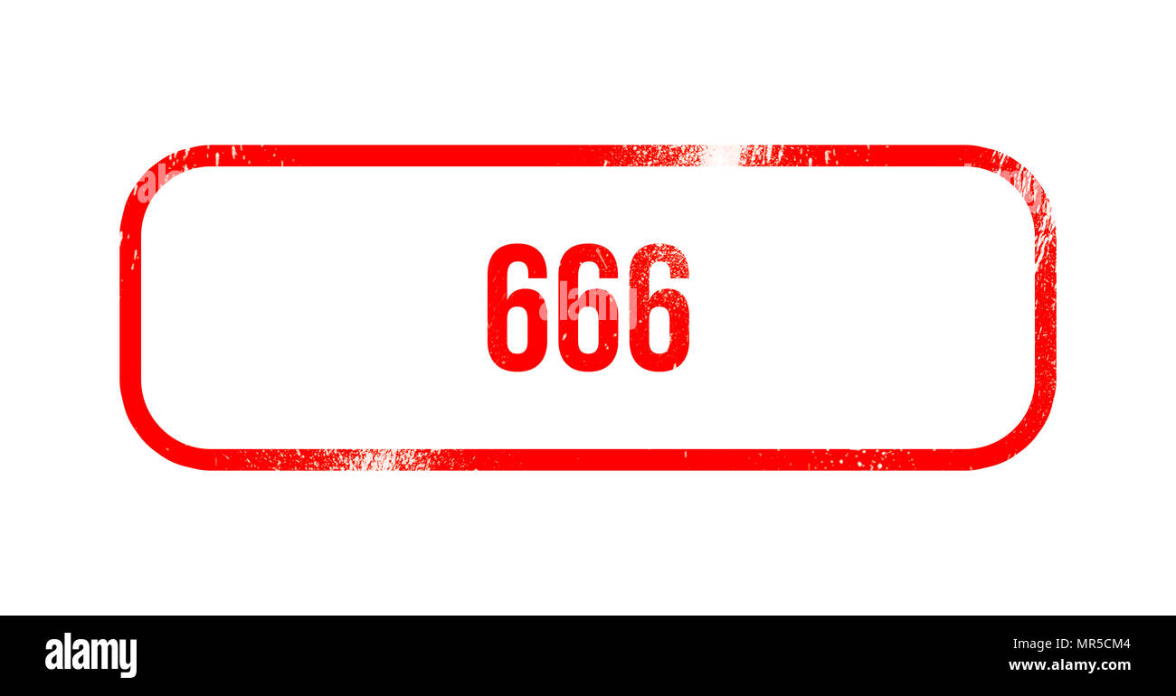 666 - red grunge rubber, stamp Stock Photo - Alamy