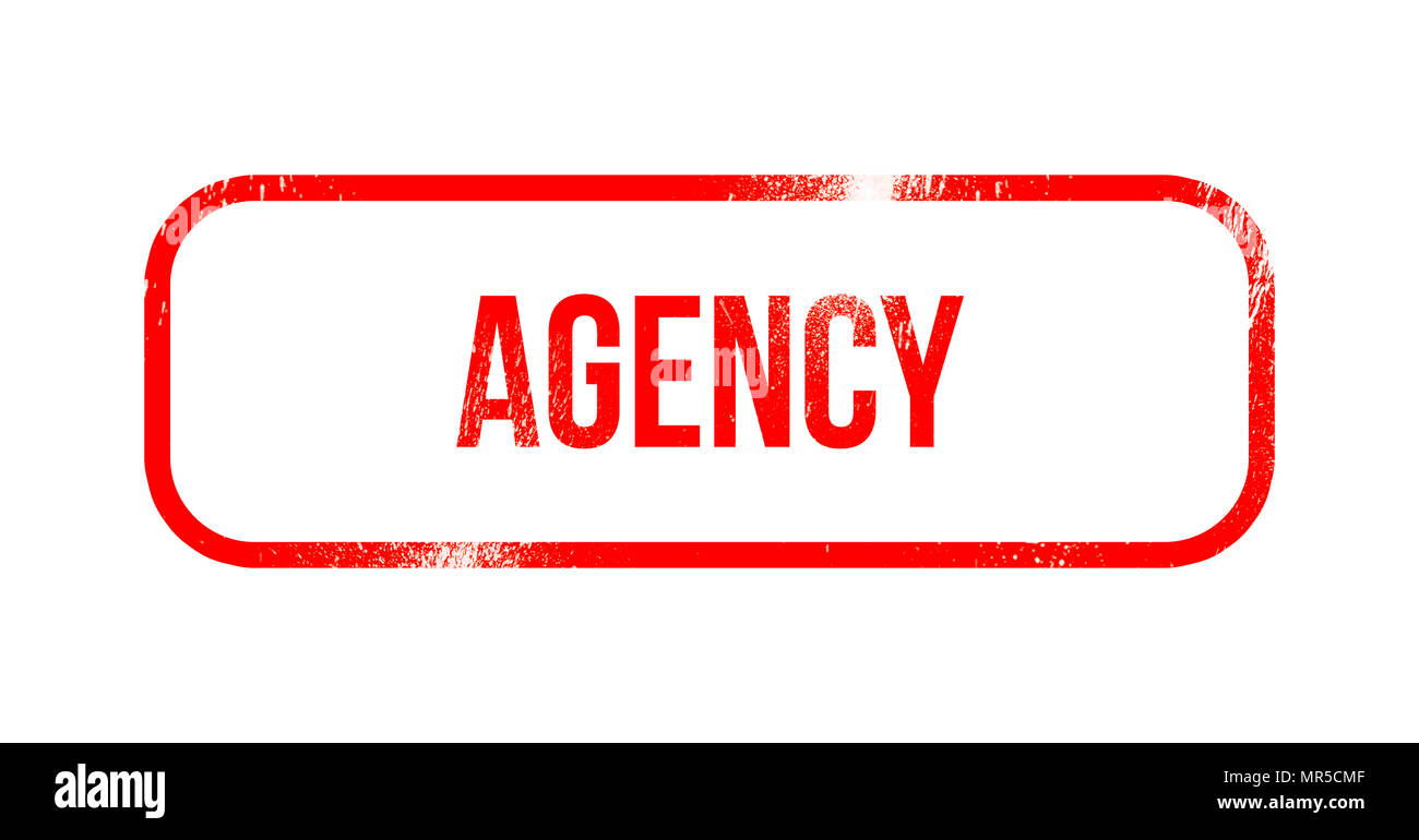 agency - red grunge rubber, stamp Stock Photo - Alamy