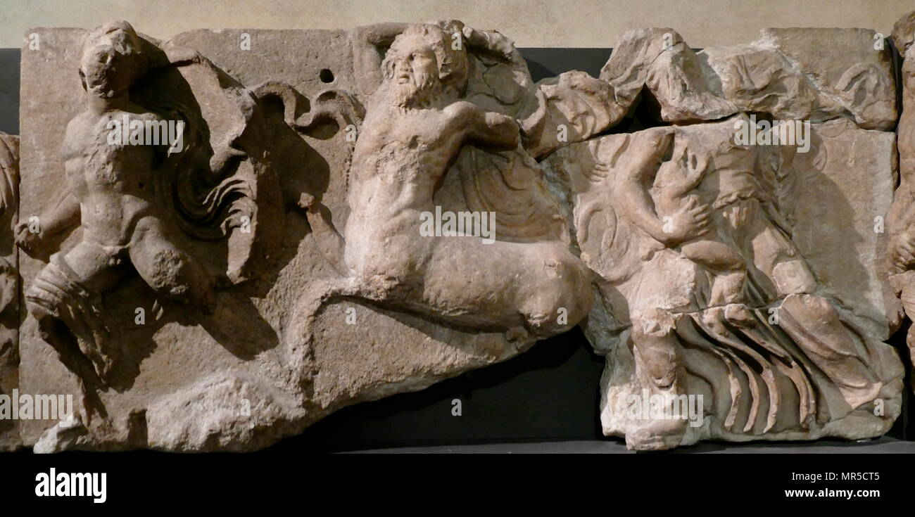 The Bassae Frieze comprises a series of relief marble sculptures from ...