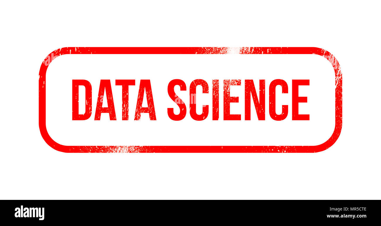 Data science - red grunge rubber, stamp Stock Photo - Alamy