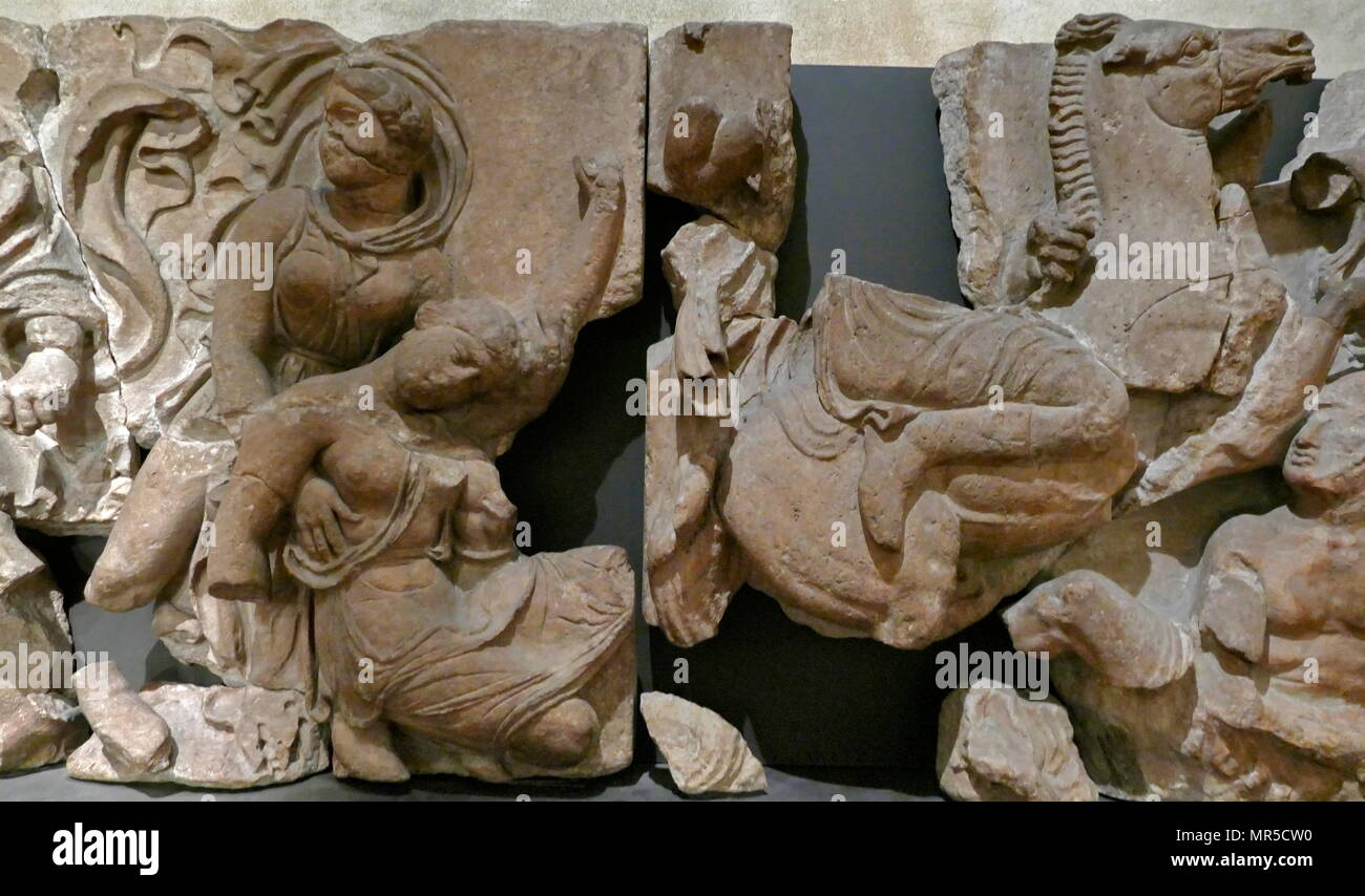 The Bassae Frieze comprises a series of relief marble sculptures from ...