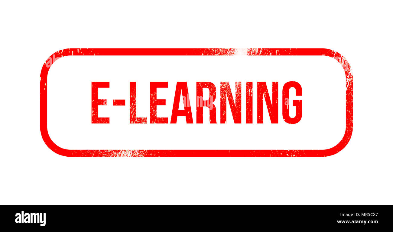 E-learning - red grunge rubber, stamp Stock Photo - Alamy