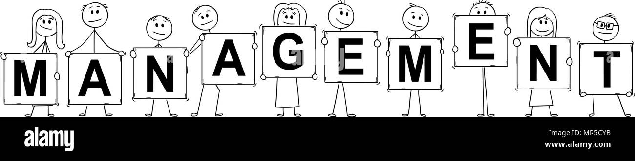 Leadership and management cartoon Black and White Stock Photos & Images ...