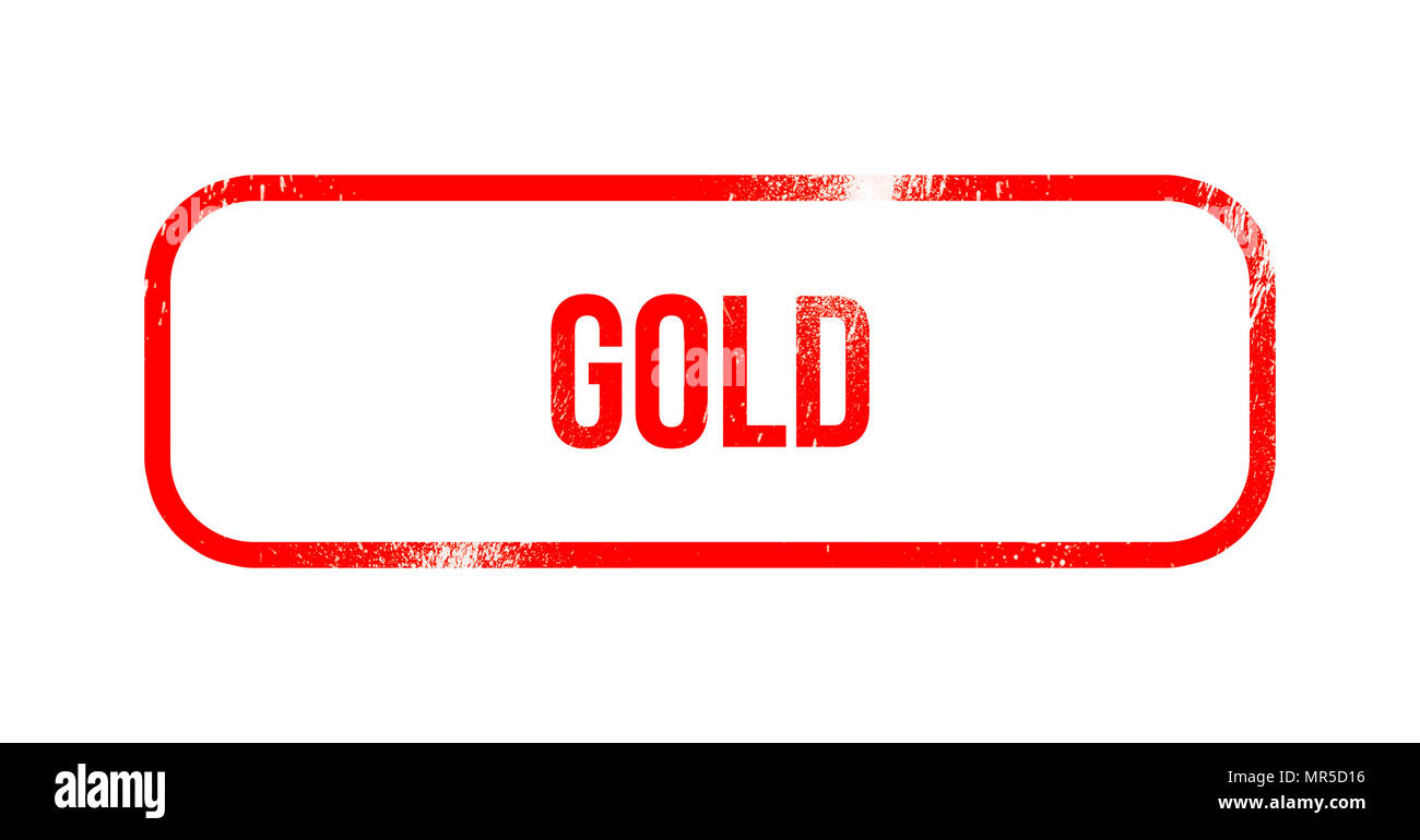 Gold - red grunge rubber, stamp Stock Photo - Alamy