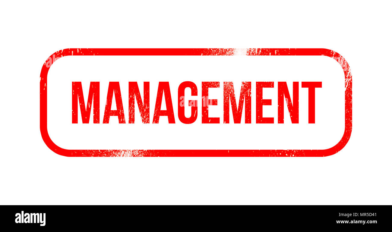 Management - red grunge rubber, stamp Stock Photo - Alamy