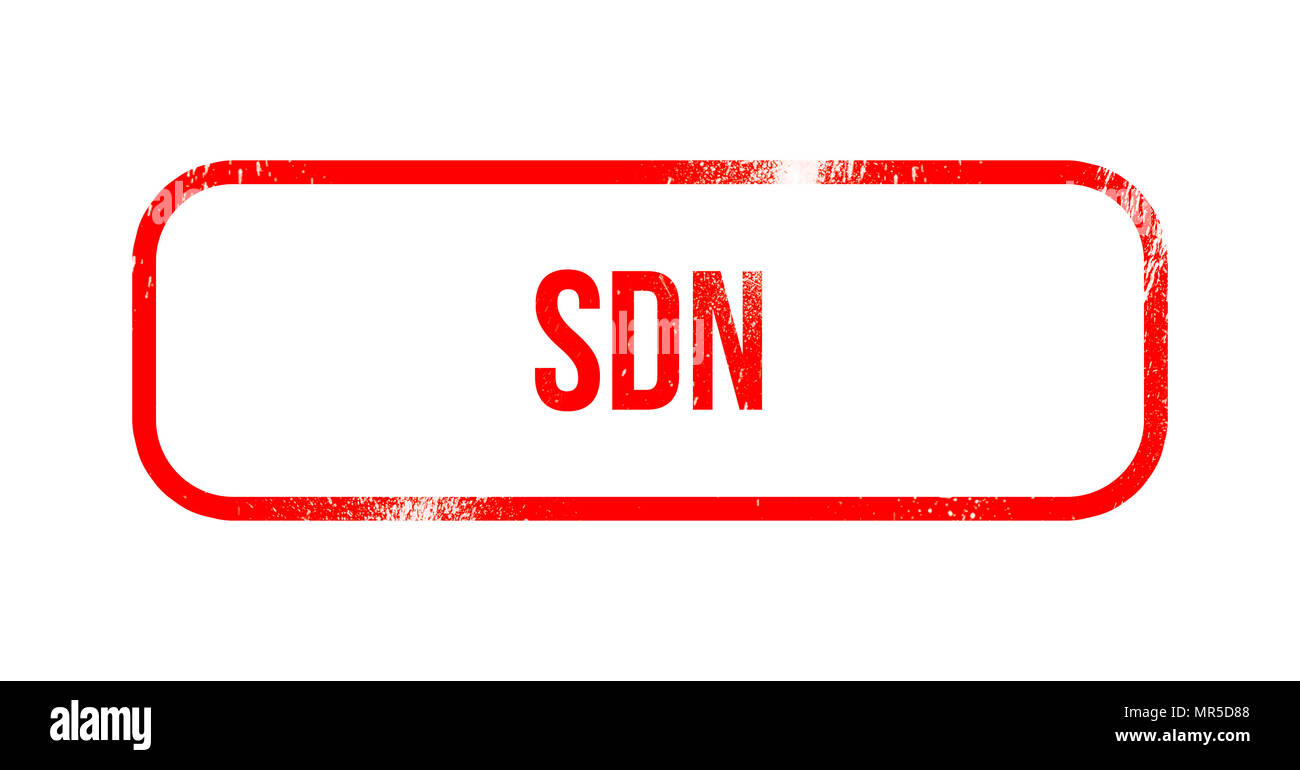 SDN - red grunge rubber, stamp Stock Photo - Alamy
