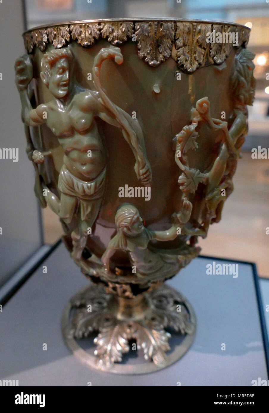 The Lycurgus Cup; 4th-century, Roman glass cage cup. Made of a dichroic ...