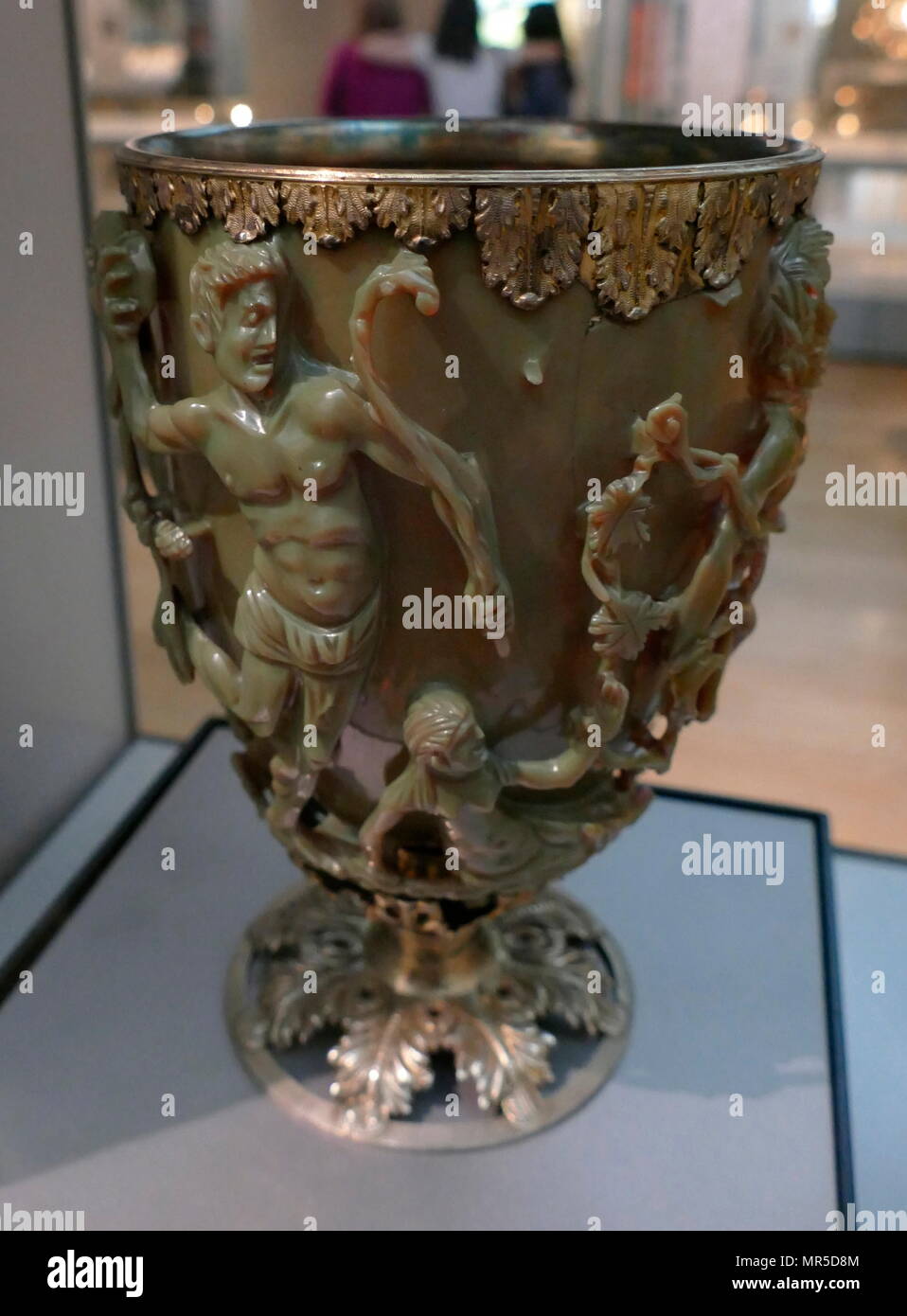 The Lycurgus Cup; 4th-century, Roman glass cage cup. Made of a dichroic ...