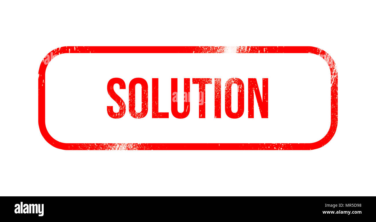 Solution - red grunge rubber, stamp Stock Photo - Alamy Solution - red grunge rubber, stamp Stock Photo - Alamy
