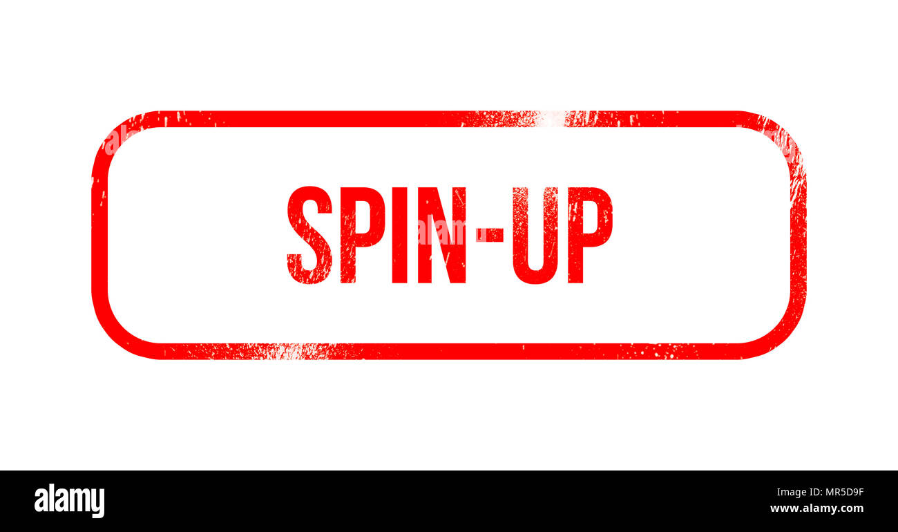 Spin-up - red grunge rubber, stamp Stock Photo - Alamy
