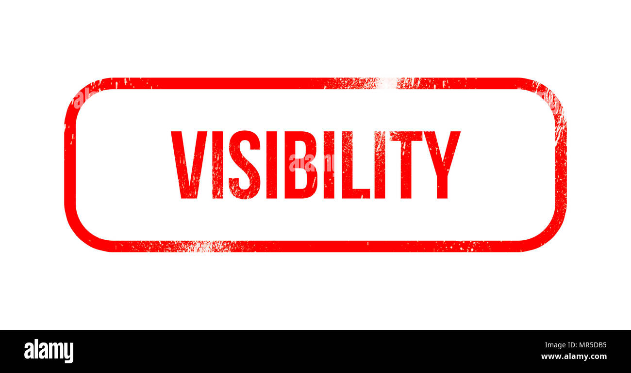 Visibility - red grunge rubber, stamp Stock Photo - Alamy