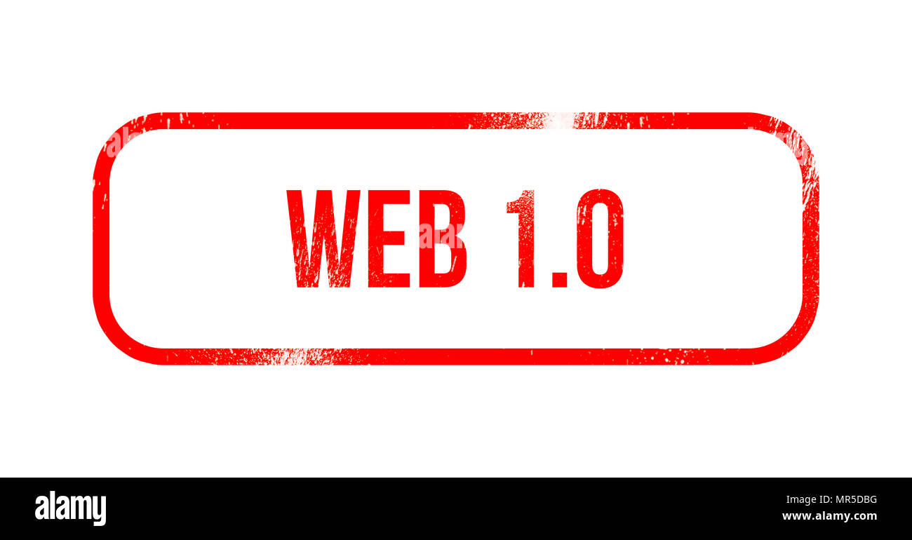 Web 1.0 - red grunge rubber, stamp Stock Photo - Alamy